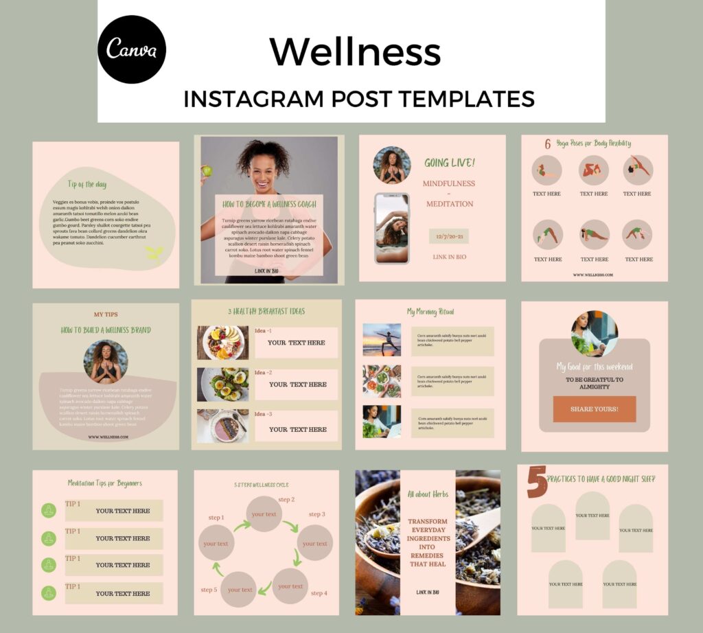 Canva Wellness Instagram Templates