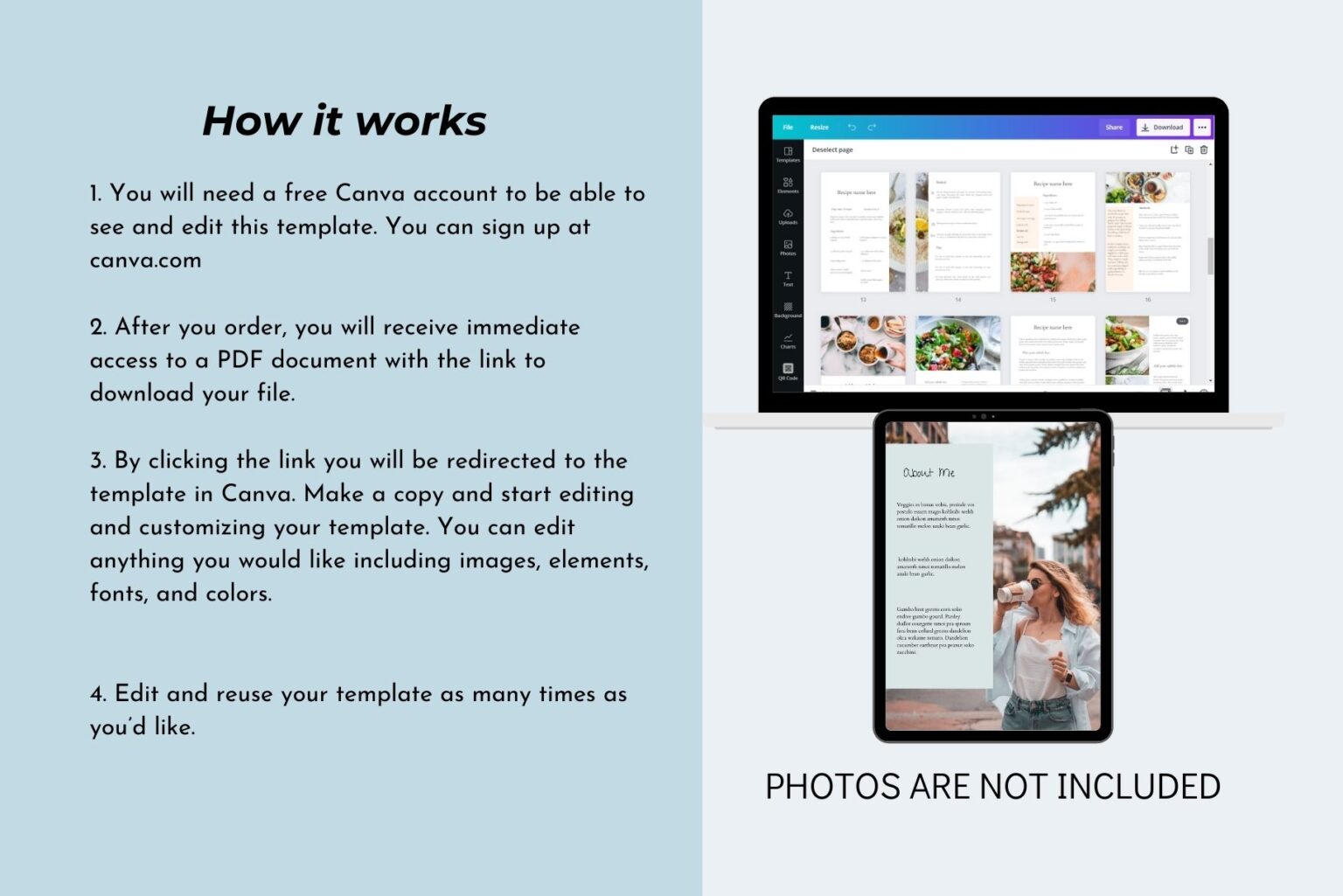 Recipe Template Canva - Healthy