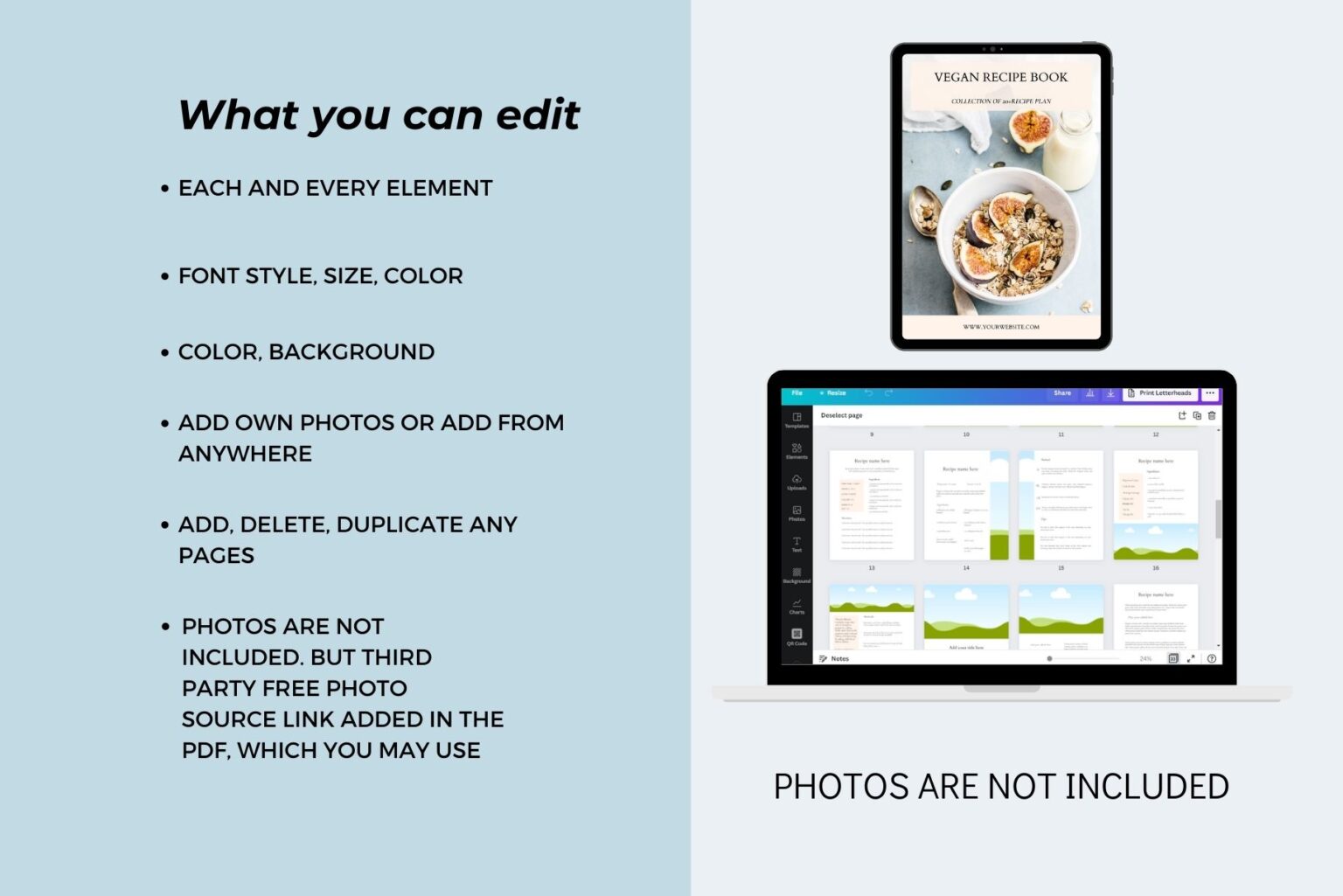 Recipe Template Canva - Healthy