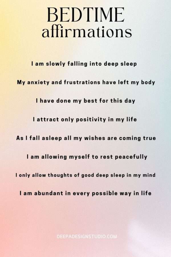 50 Positive bedtime Affirmations for sleep trouble and anxiety
