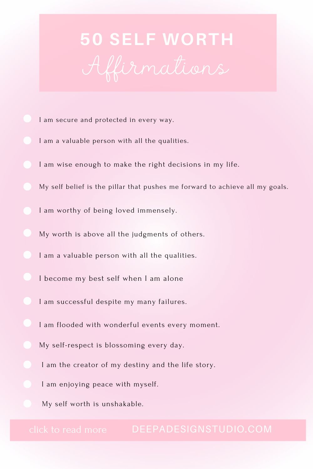 50 Self Worth Affirmations to Understand Your True Value