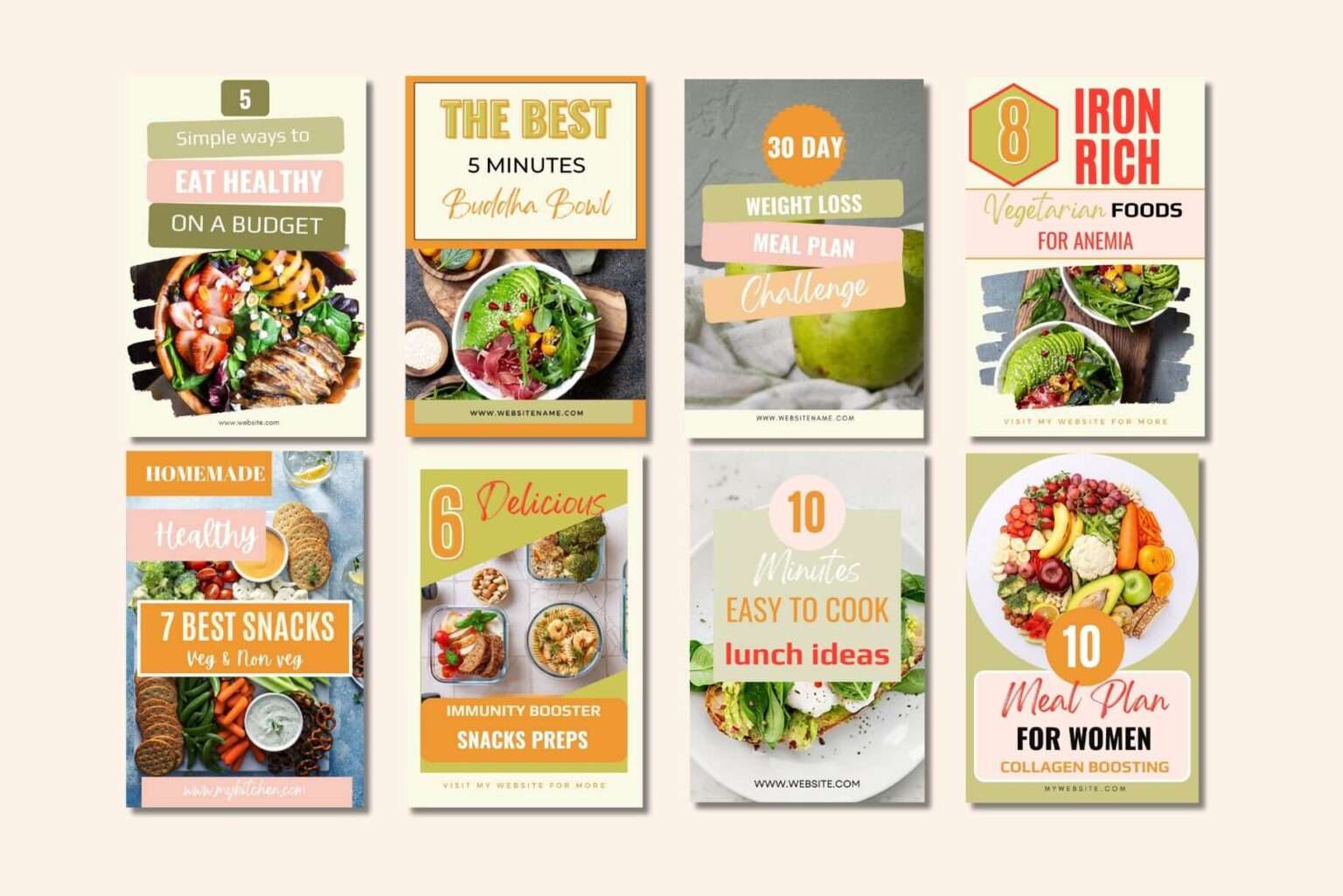 Canva Pinterest Templates Food Nutrition